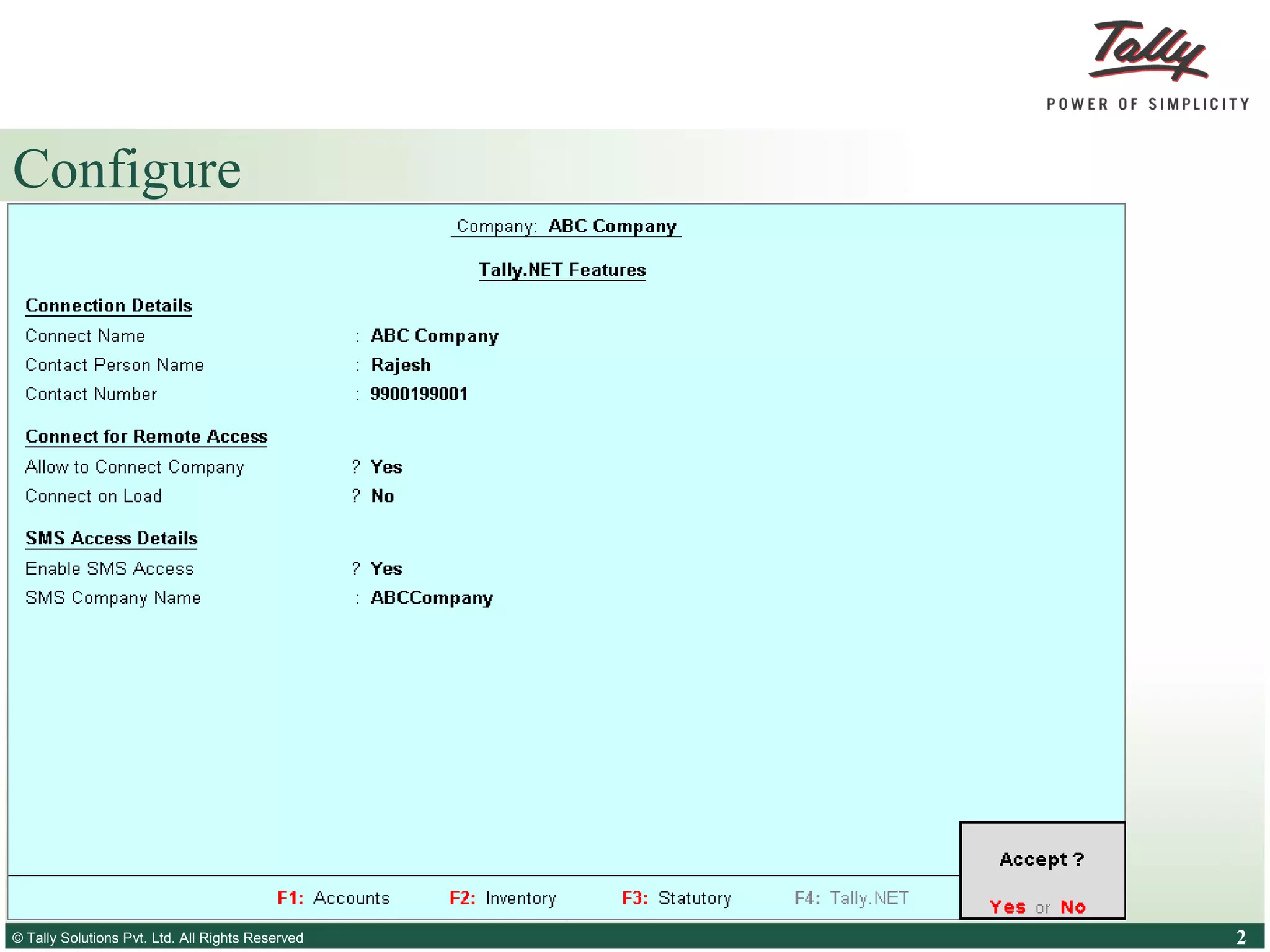 Tally.net remote access_and_sms | PPS