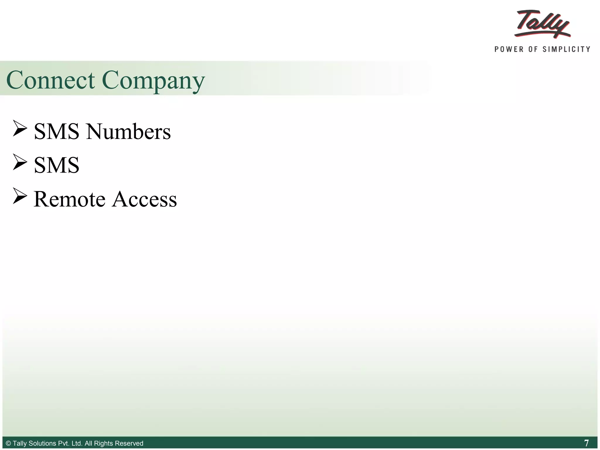 Tally.net remote access_and_sms | PPS