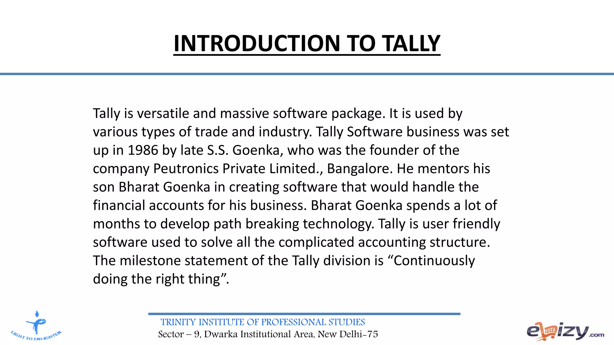 INTRODUCTION TO TALLY | PPTX