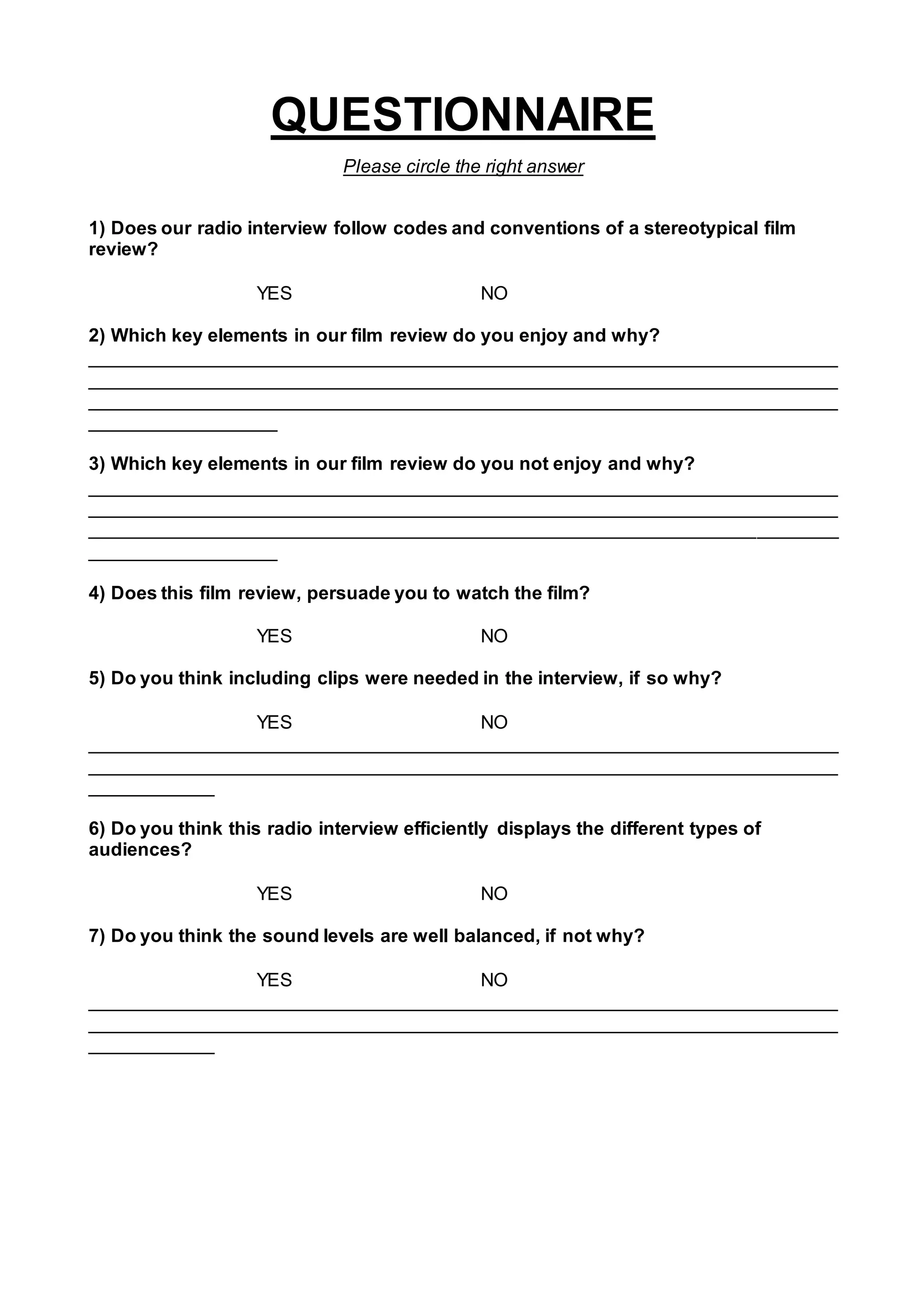 Questionnaire | DOCX