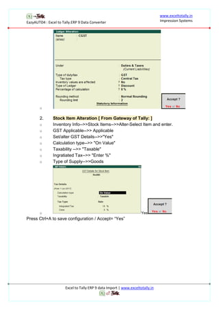 Tally.ERP 9 GST Errors and Solutions | PDF