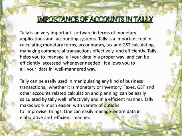 TALLY.pptx for Beginners to study about the basics | PPTX