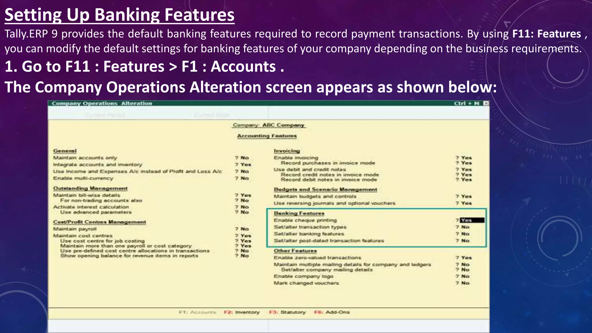 Banking Utilities in Tally Erp.9 | PPTX