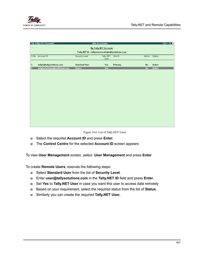 Tally.net and remote capabilities | PDF