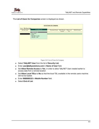 Tally.net and remote capabilities | PDF