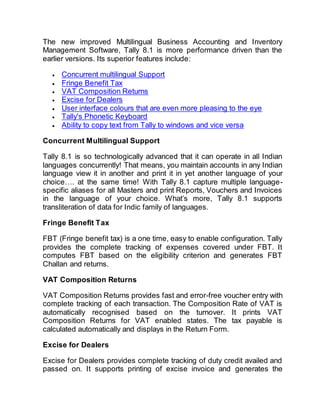 Tally8.1 | PDF