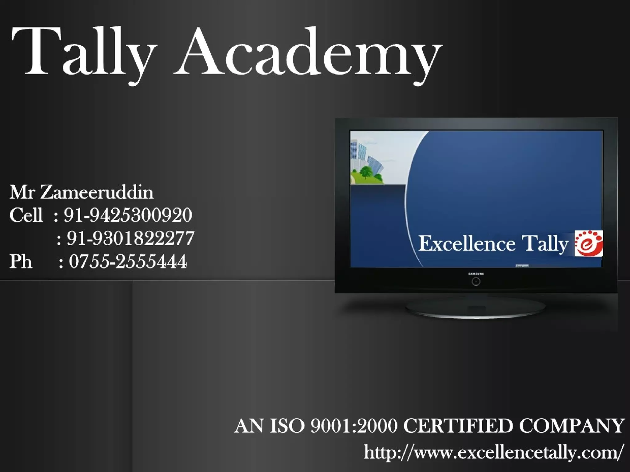 Tally Training Centre in Bhopal Tally Academy | PPT