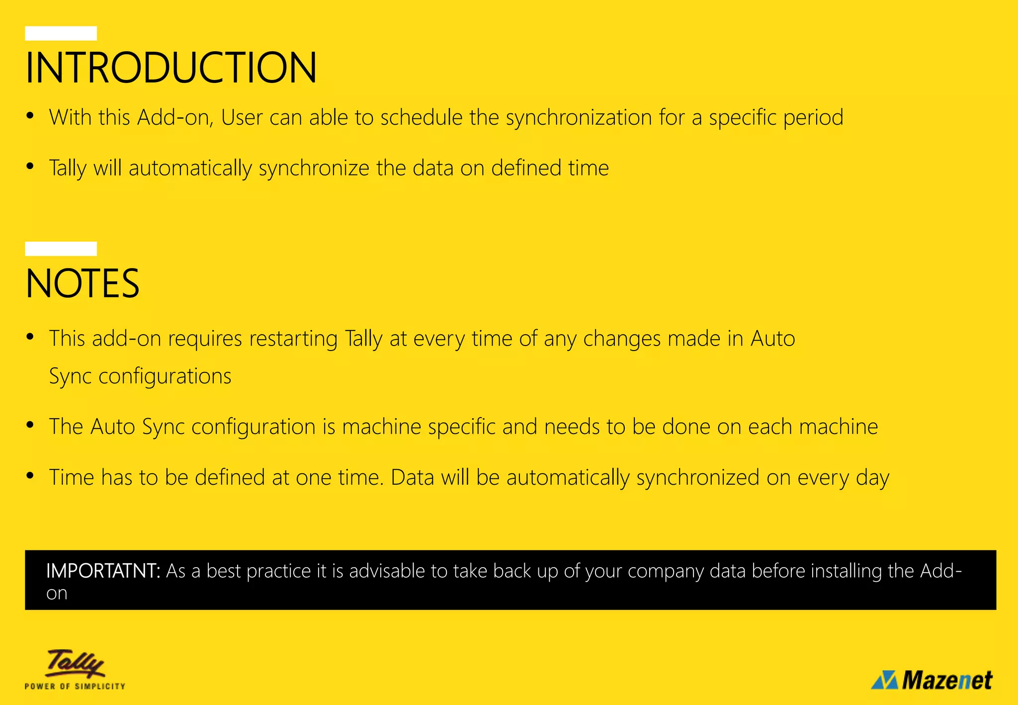 Tally auto synchronization | PPTX