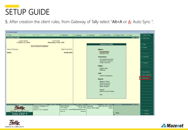 Tally auto synchronization | PPTX | Computing | Technology & Computing
