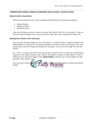 Tally.ERP 9 book by Tally Brains (Technobrains Education Pvt. Ltd.) | PDF