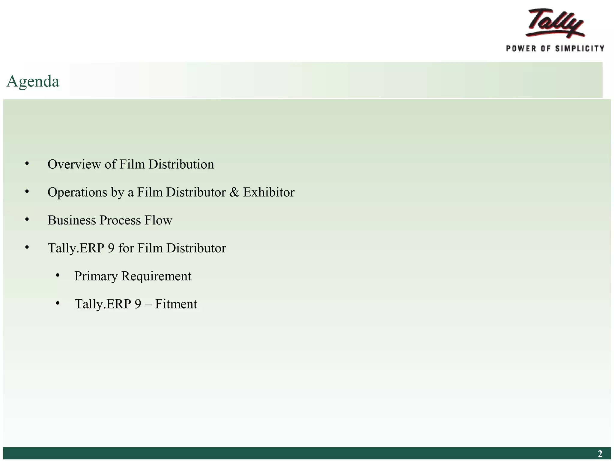 Tally.ERP 9 for film distribution | PPS