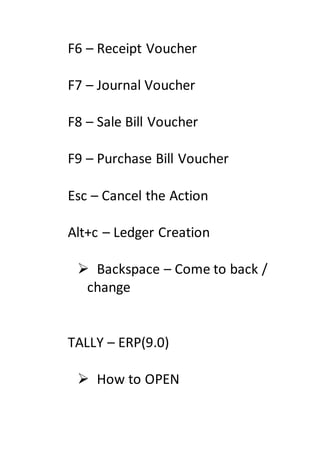 Tally erp 9 notes | DOCX