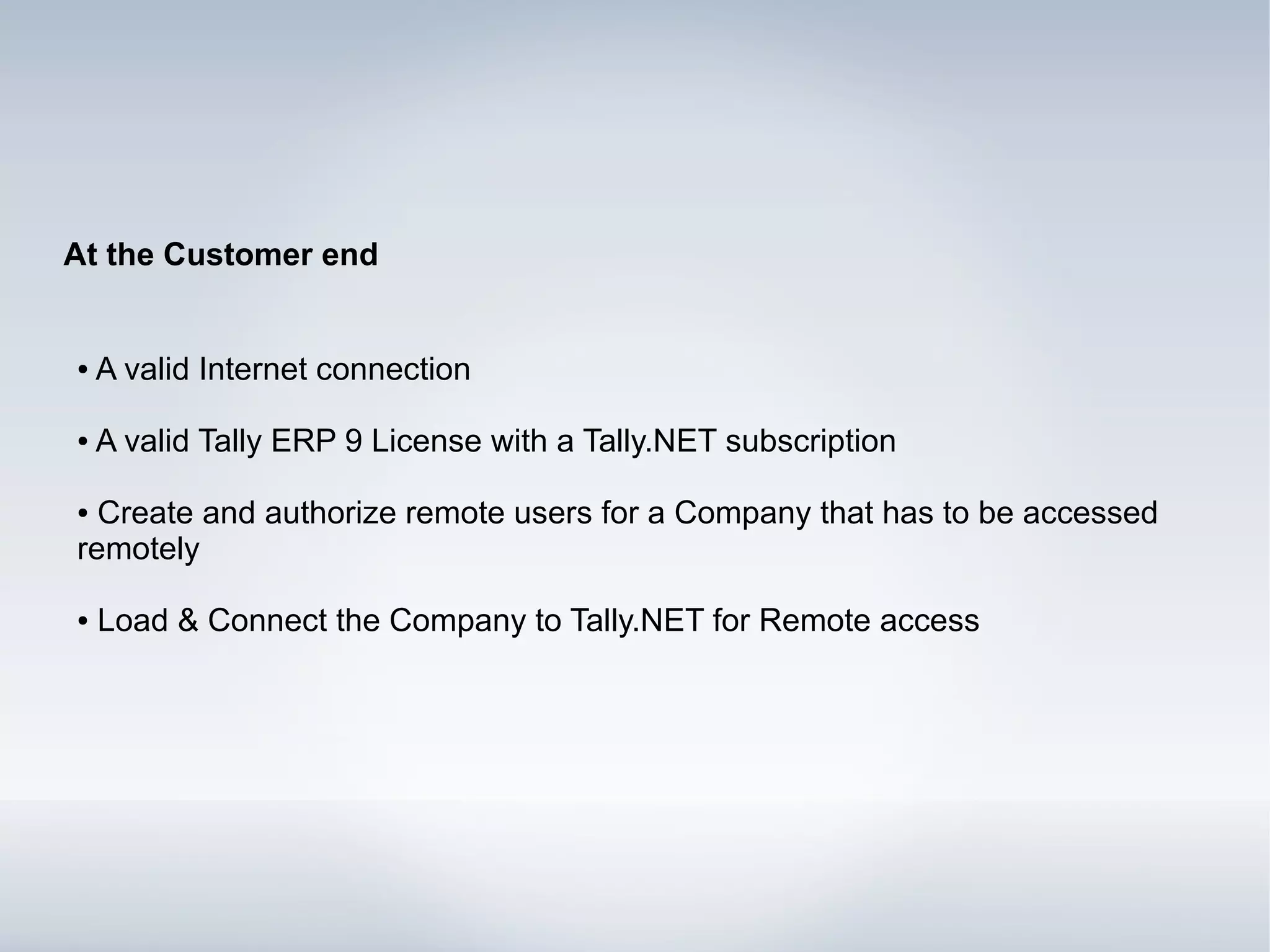 The Remote Access feature of Tally ERP 9 | PPT