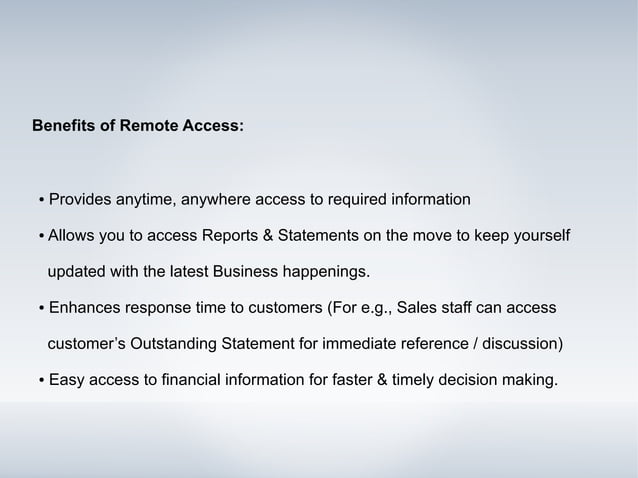 The Remote Access feature of Tally ERP 9 | PPT