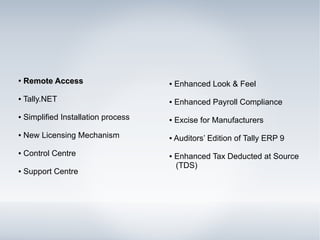 The Remote Access feature of Tally ERP 9 | PDF