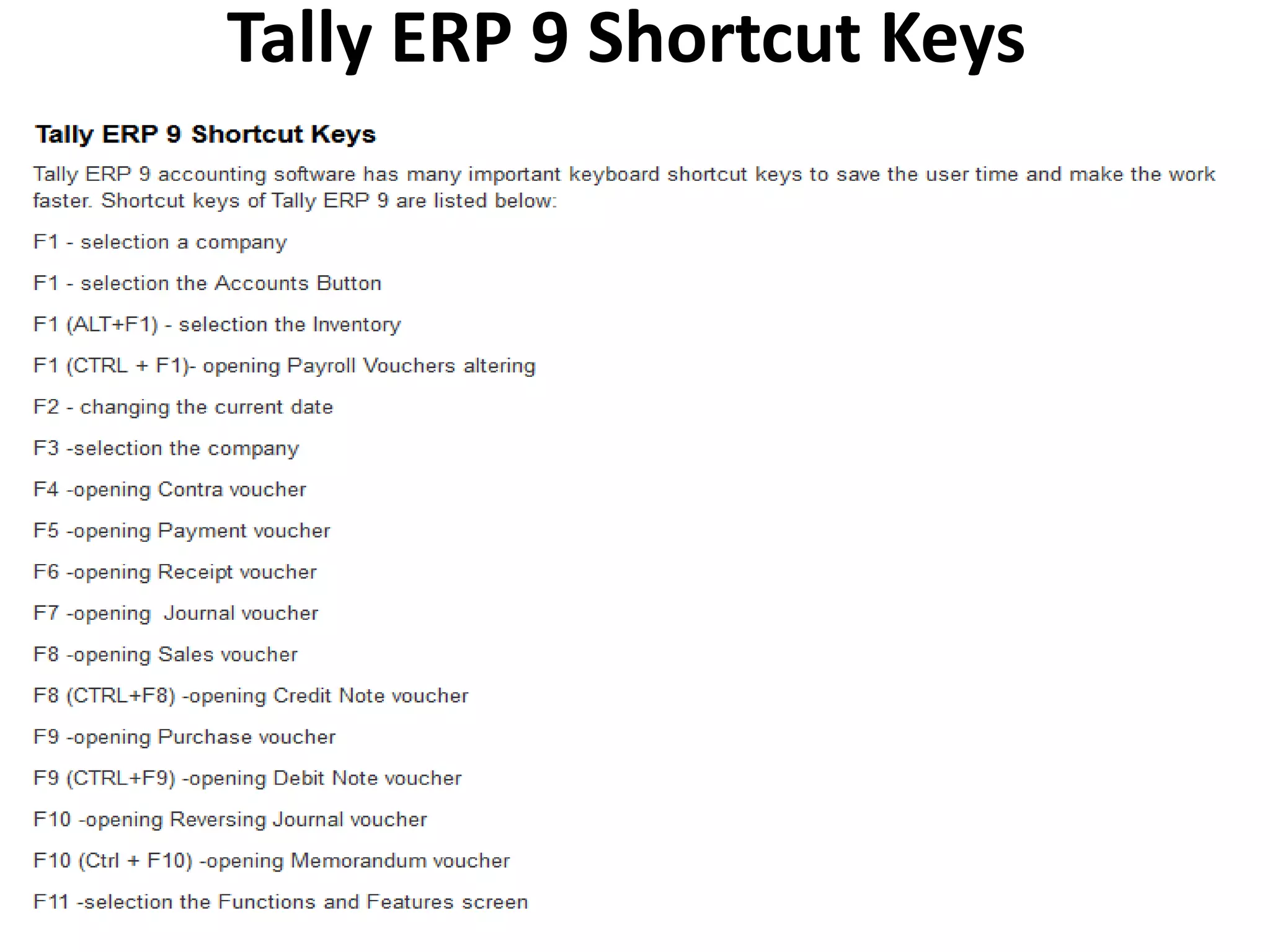 Tally erp 9 tutorial - Functions, Utilities, Videos | PPTX