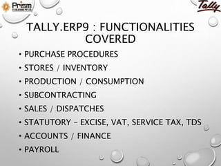 Tally erp for manufacturing | PPT