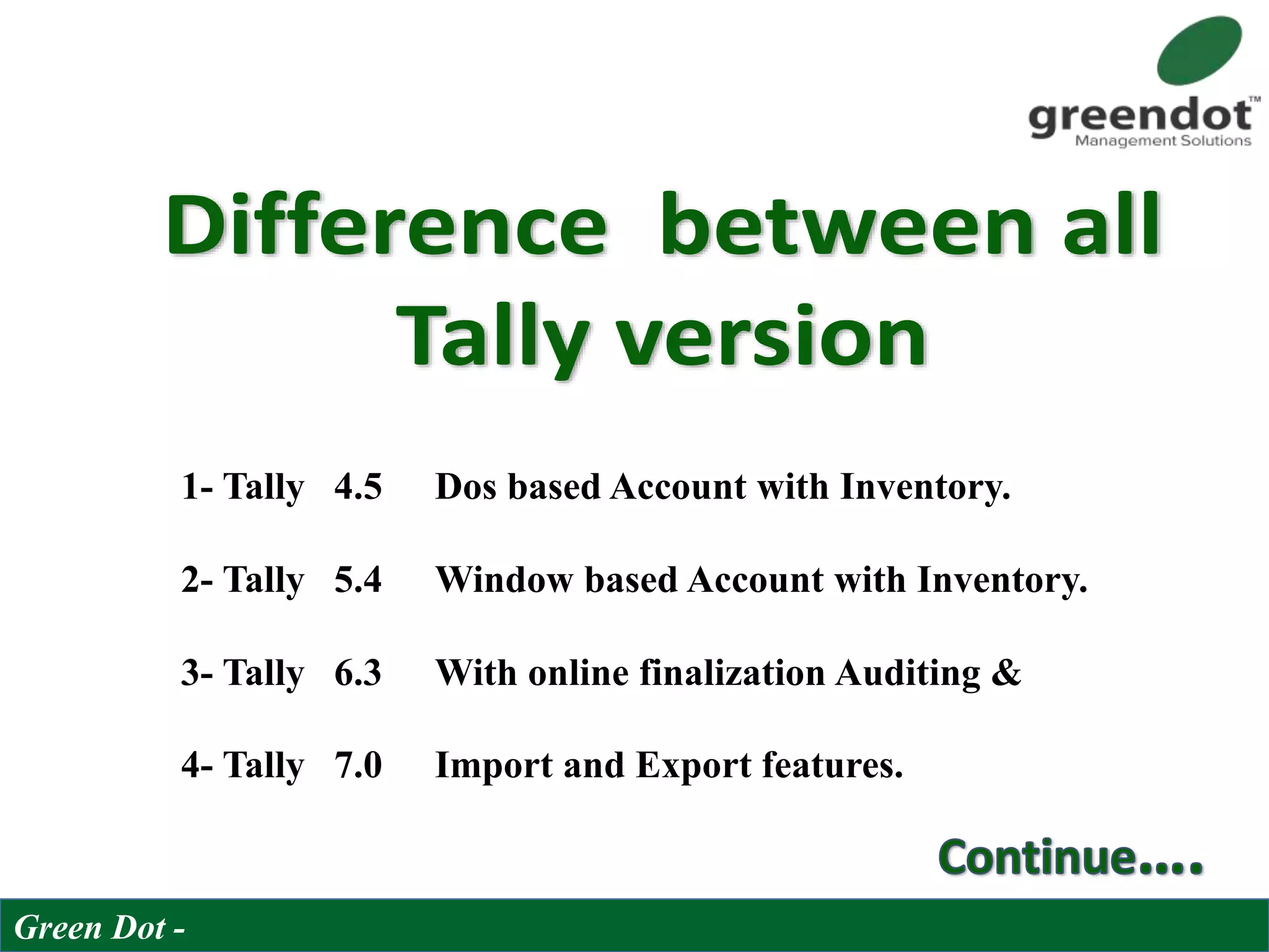 Tally Features | PPTX