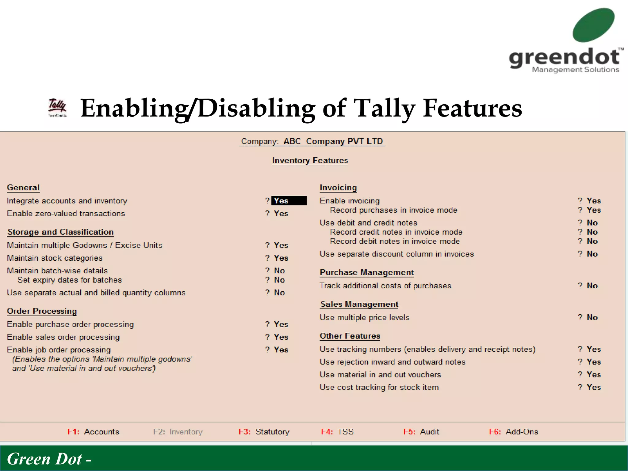 Tally Features | PPTX