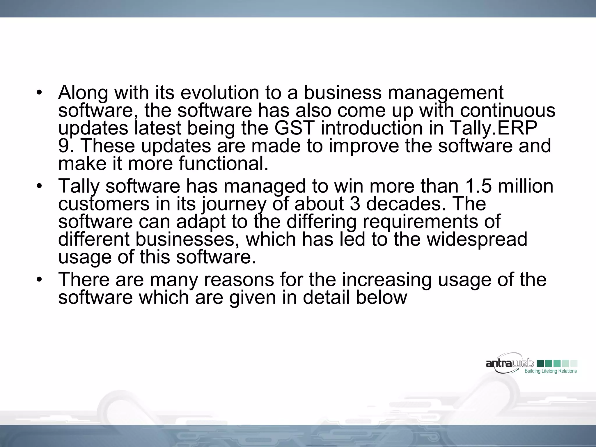 Tally for every business antraweb | PPT