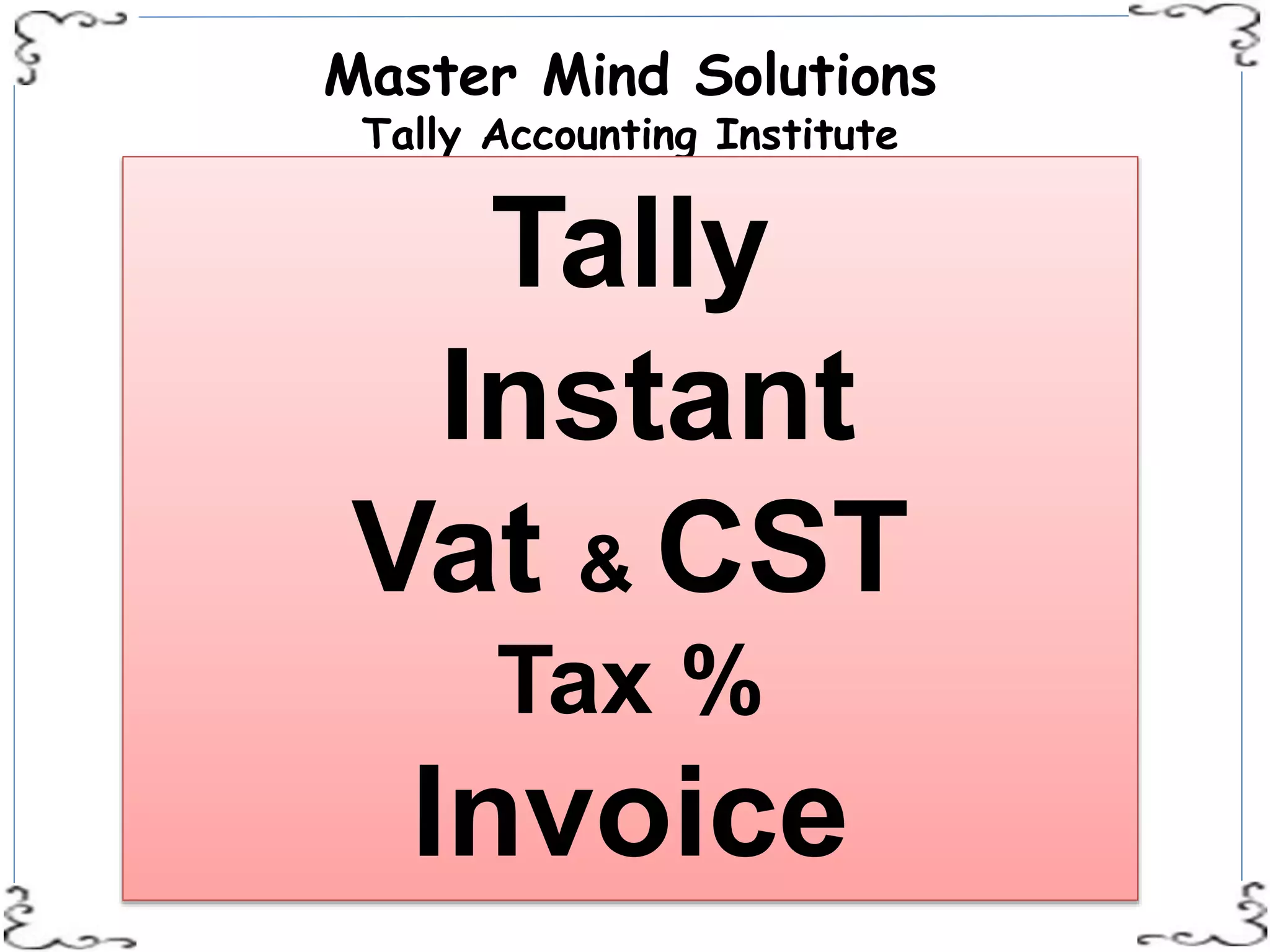 02 Tally instant tax invoice landscape | PPTX
