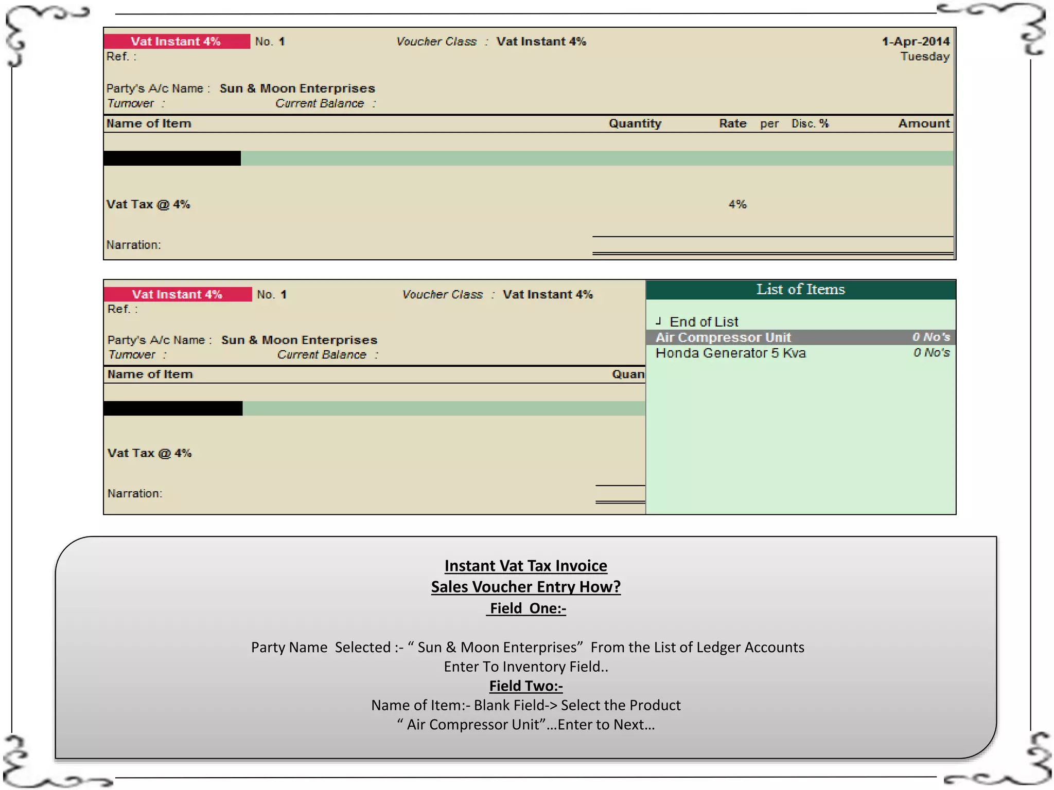 02 Tally instant tax invoice landscape | PPTX