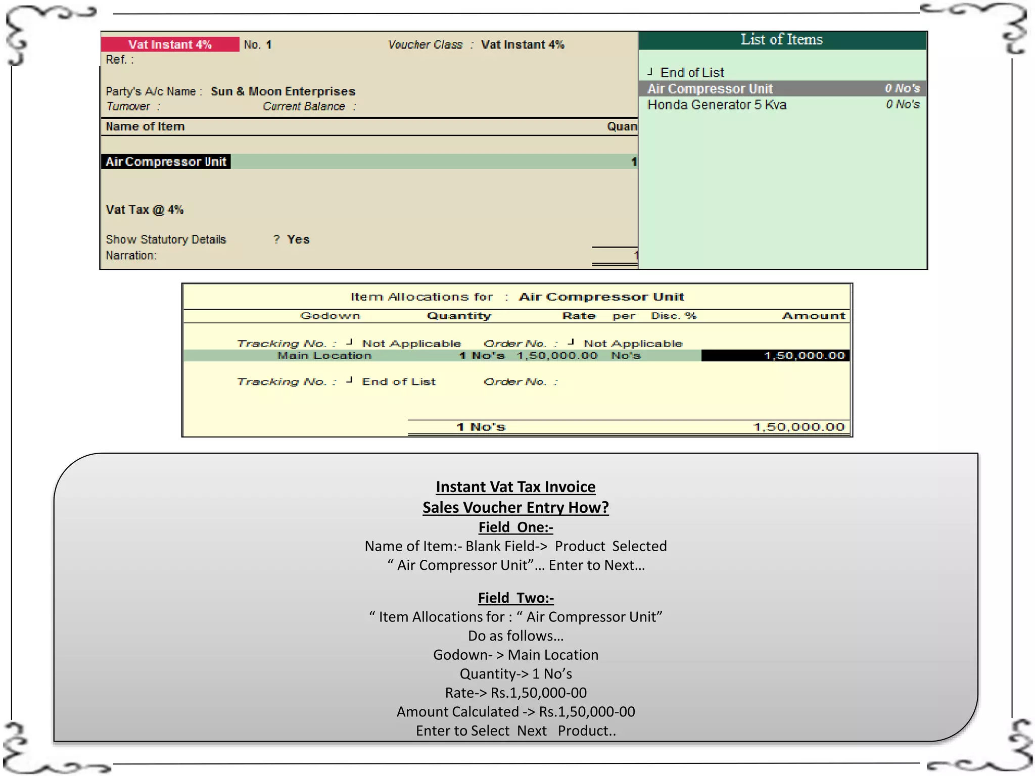 02 Tally instant tax invoice landscape | PPTX