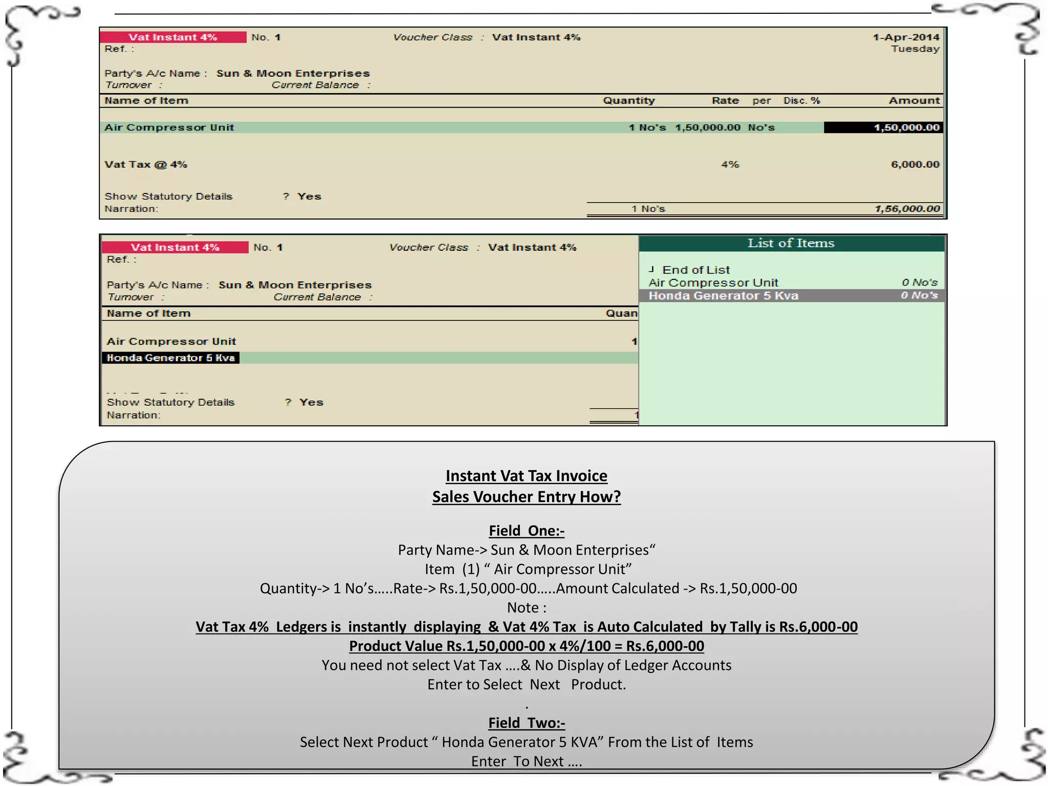 02 Tally instant tax invoice landscape | PPTX