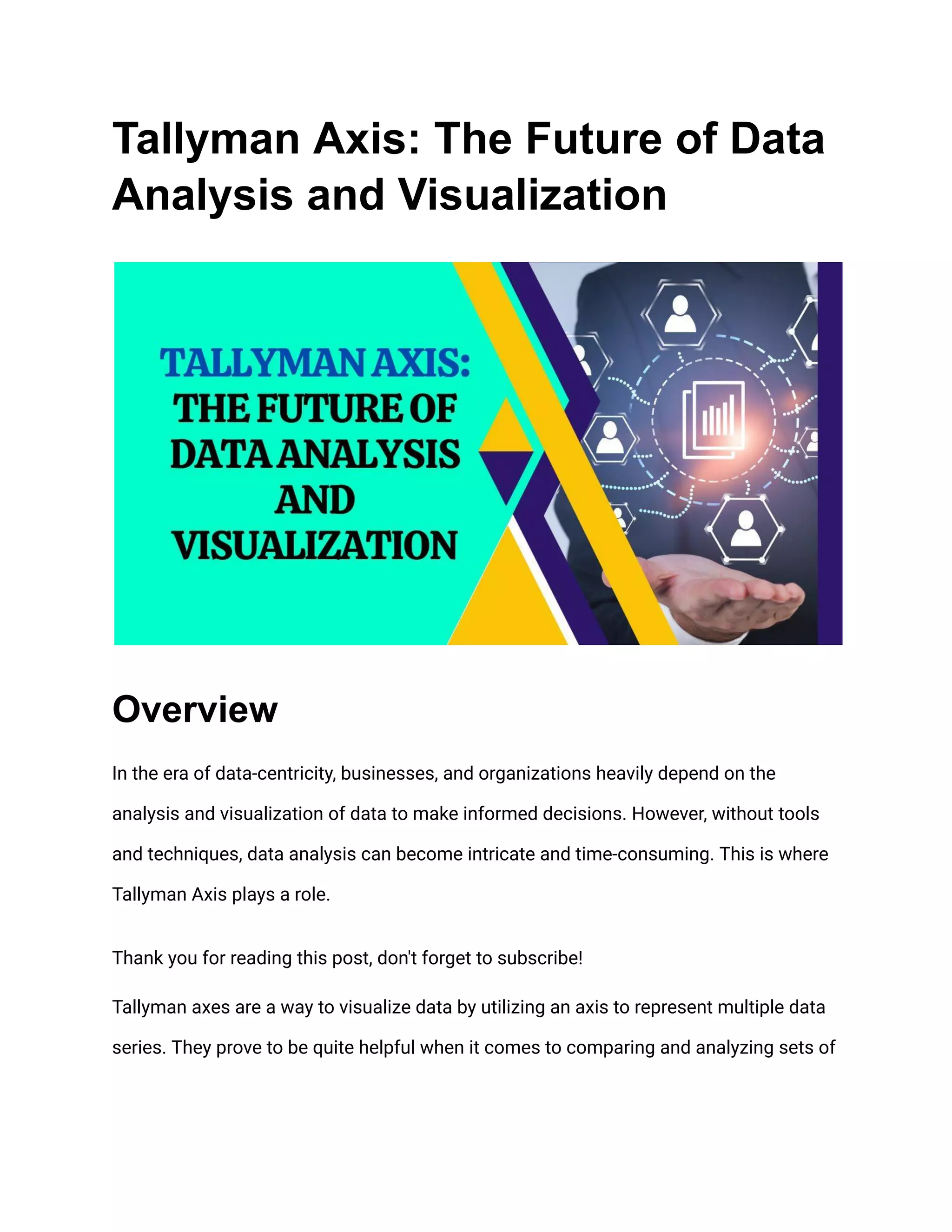 Tallyman Axis The Future of Data Analysis and Visualization | PDF