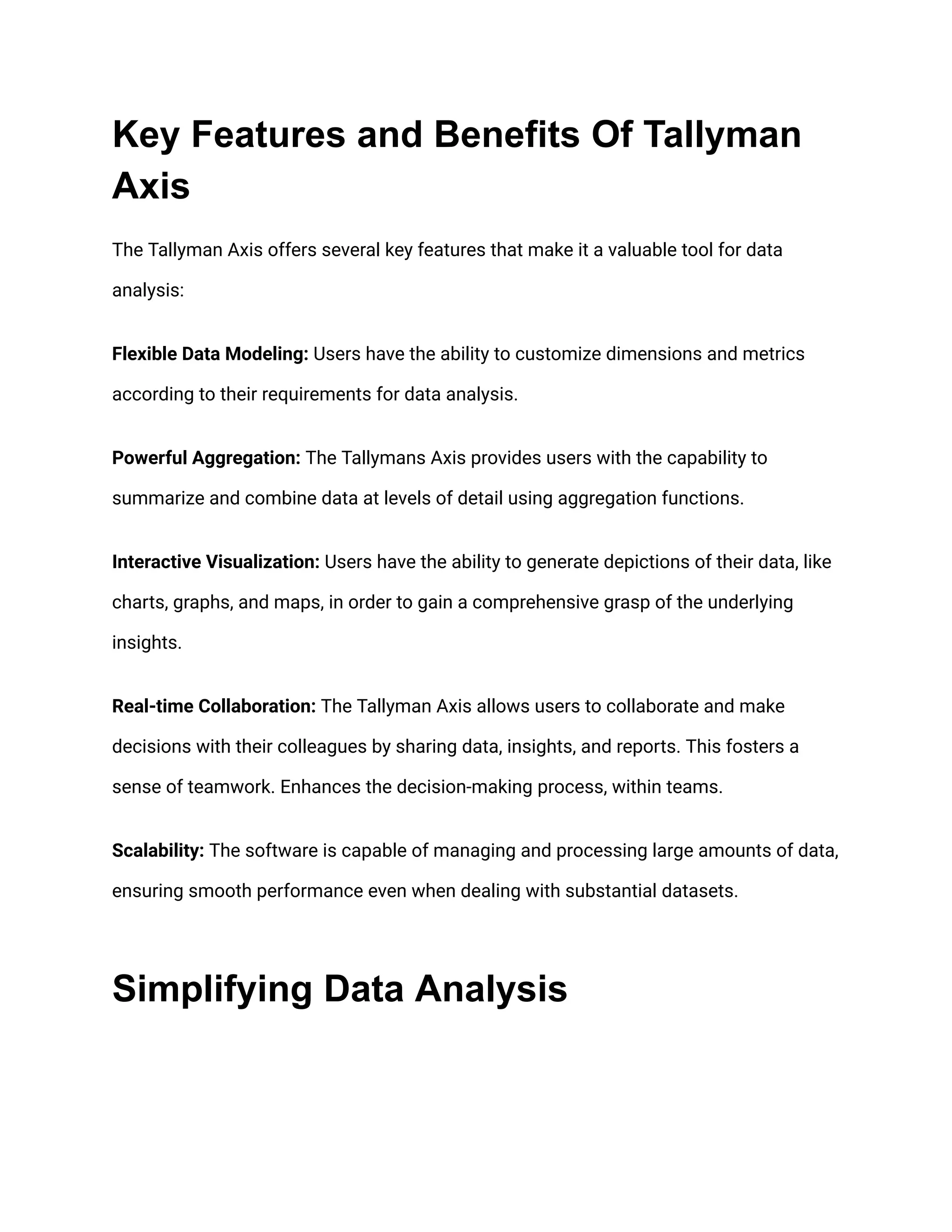 Tallyman Axis The Future of Data Analysis and Visualization | PDF