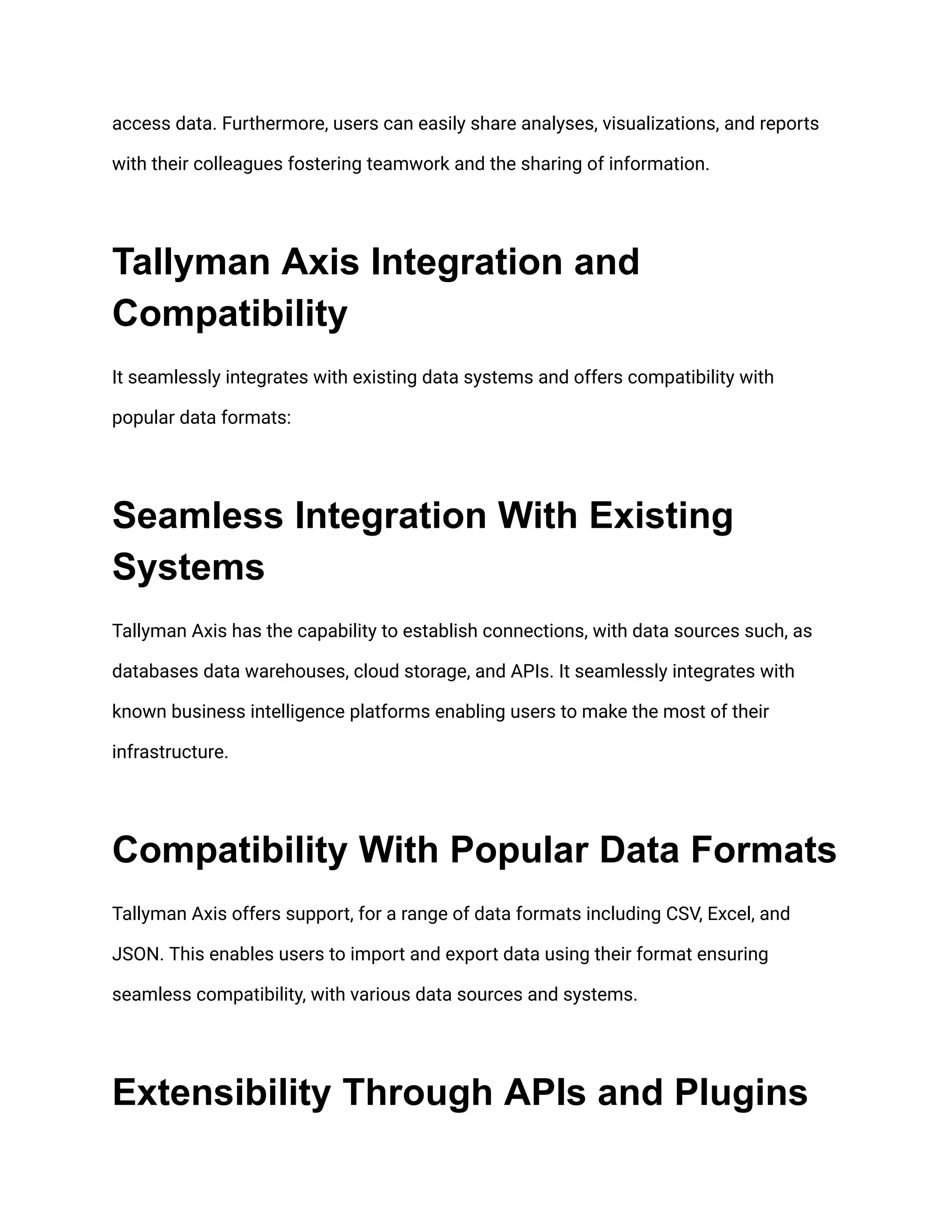 Tallyman Axis The Future of Data Analysis and Visualization | PDF