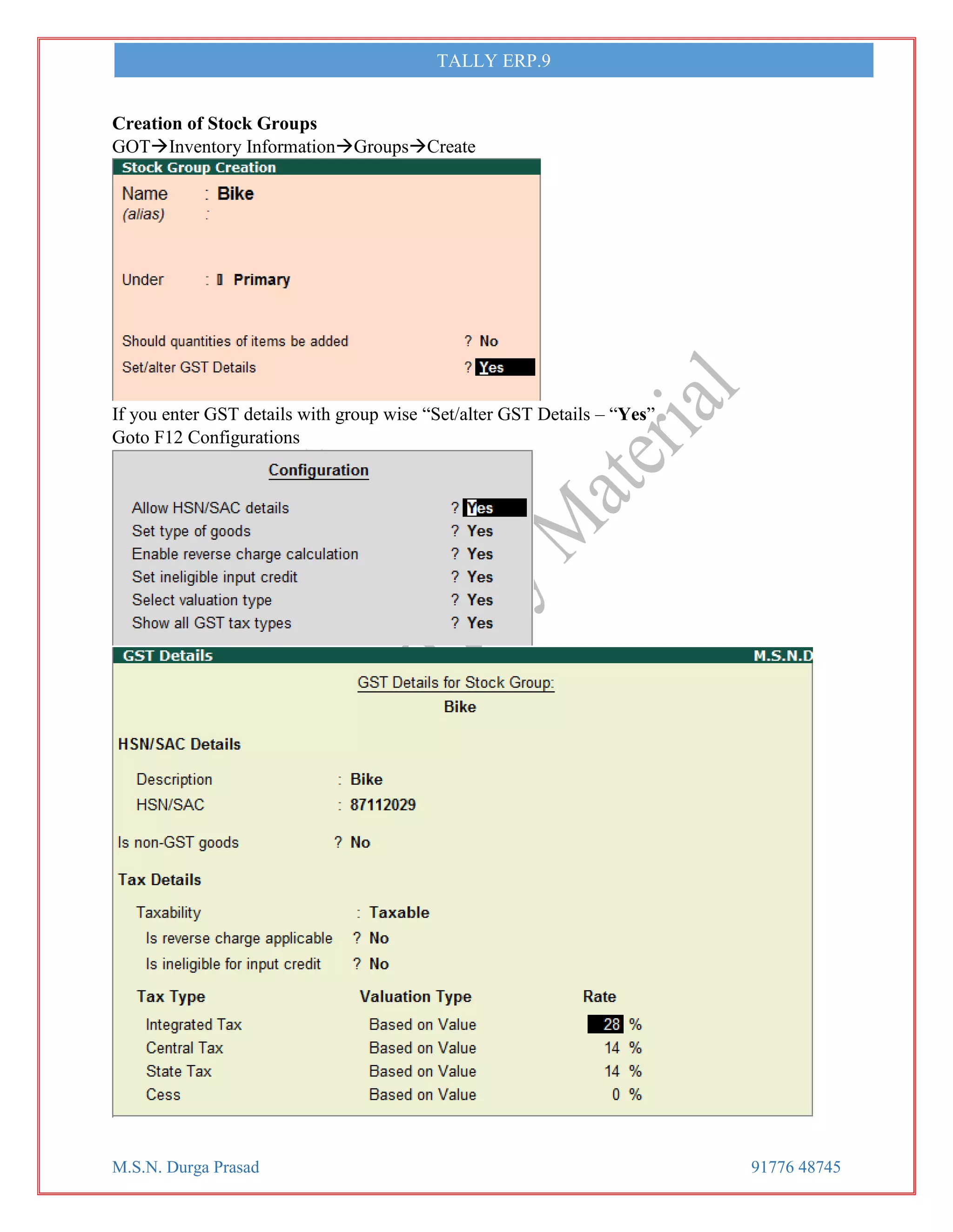 Tally Material with GST | PDF