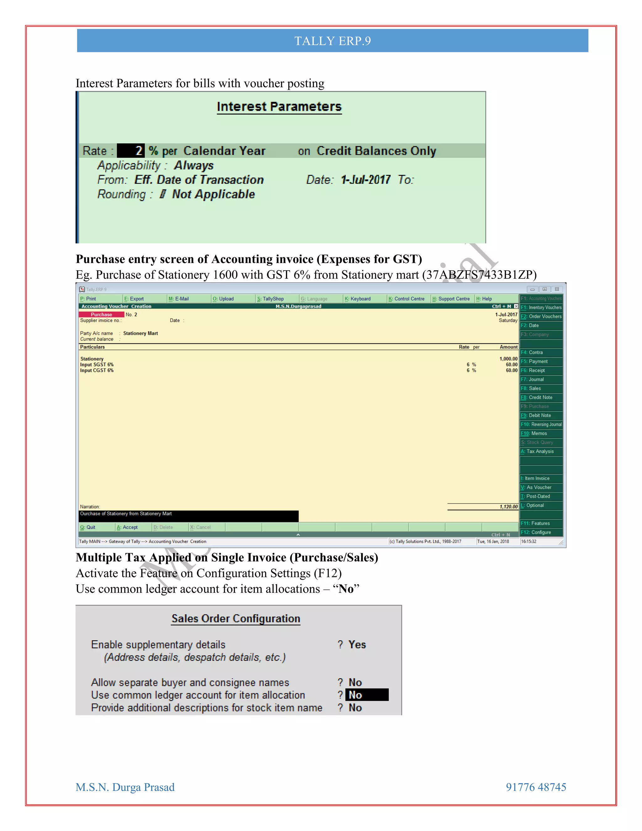 Tally Material with GST | PDF