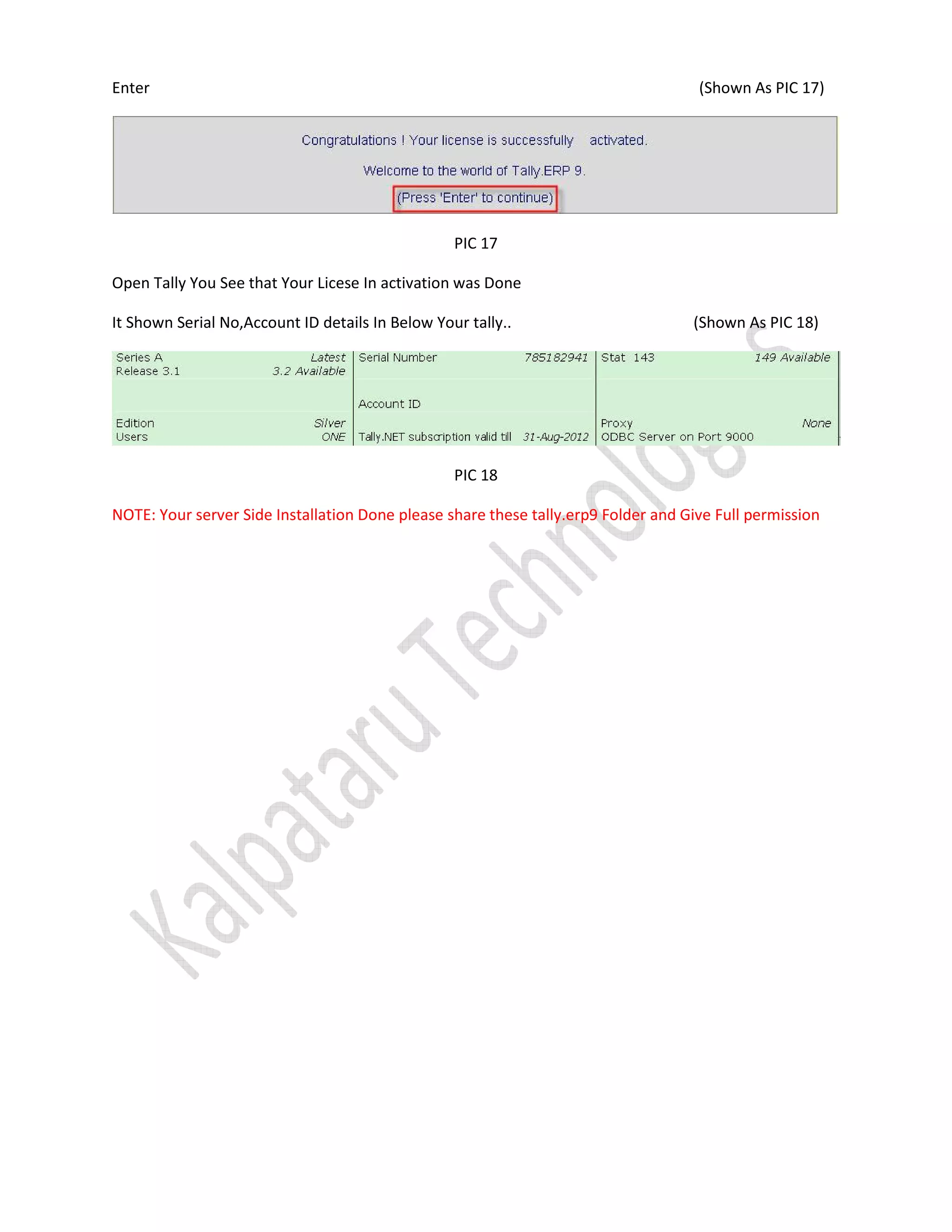 Tally Multi user installation kalpataru | PDF