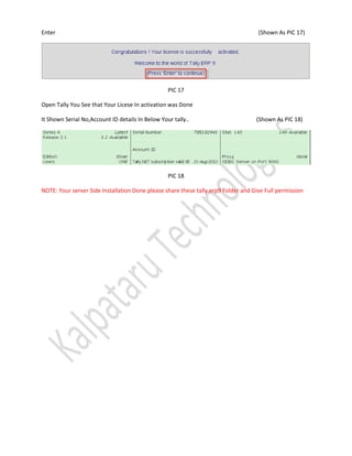 Tally Multi user installation kalpataru | PDF
