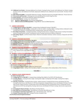 Tally online course syllabus | PDF