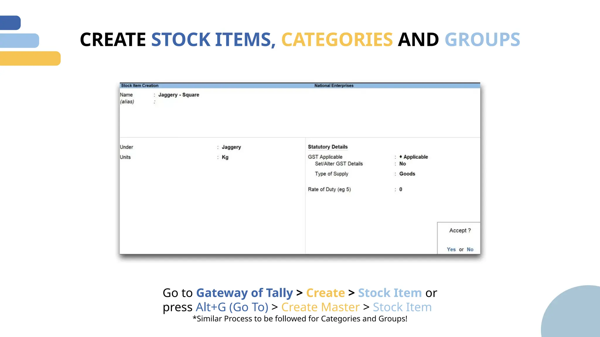 Tally Prime Powerpoint For CA ITT training | PPTX