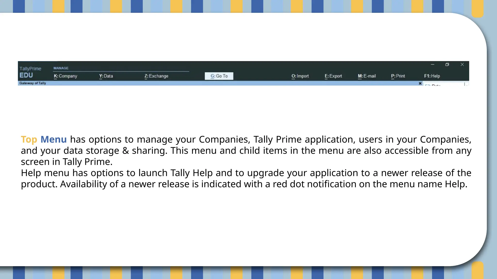 Tally Prime Powerpoint For CA ITT training | PPTX