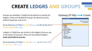 Tally Prime Powerpoint For CA ITT training | PPTX