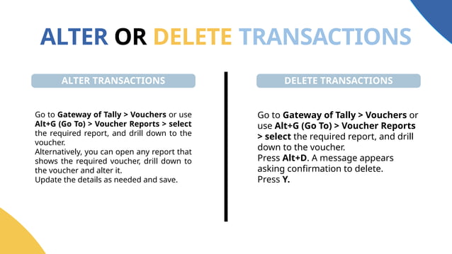 Tally Prime Powerpoint For CA ITT training | PPTX