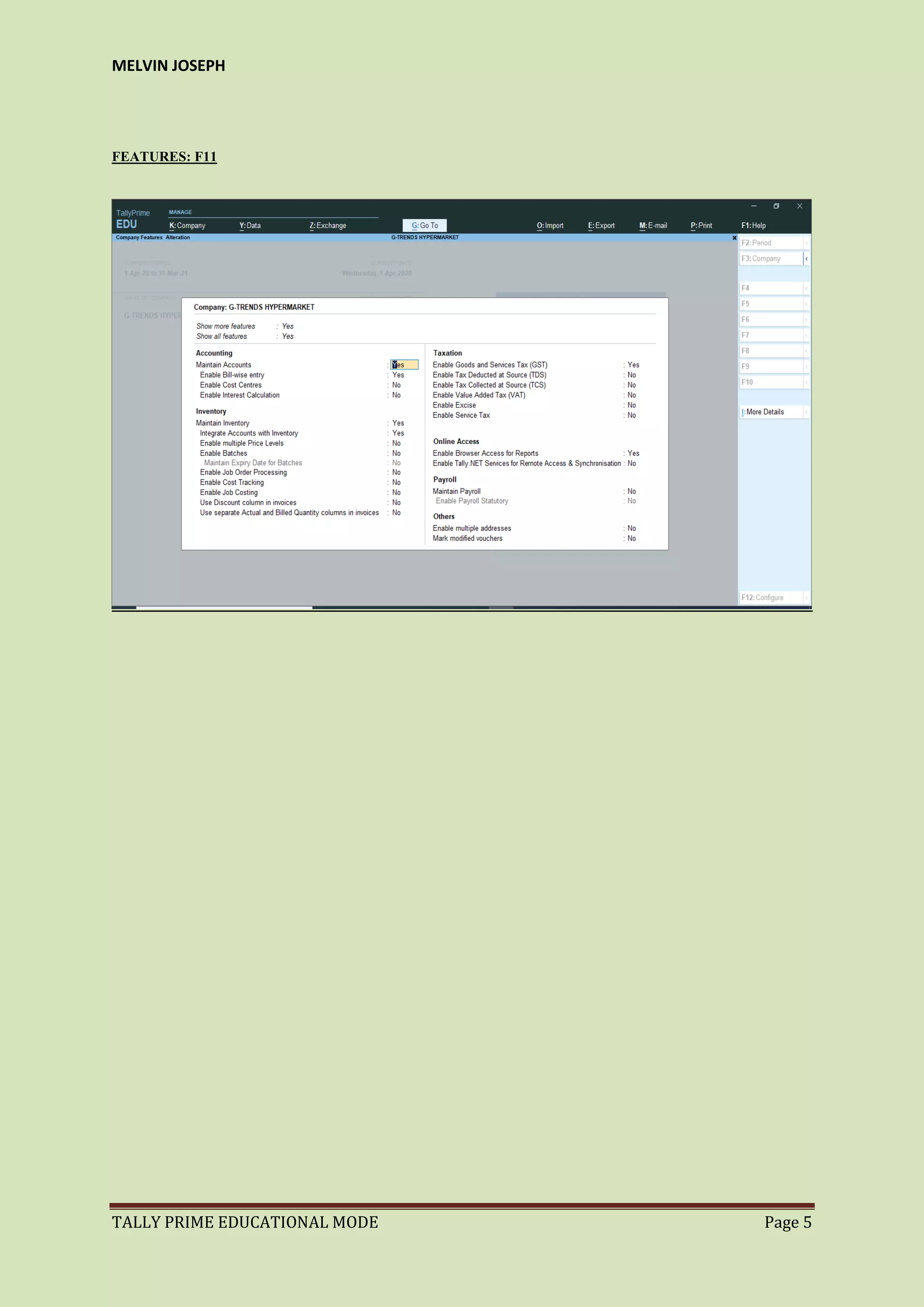 Tally Prime Educational mode Tutorial | PDF