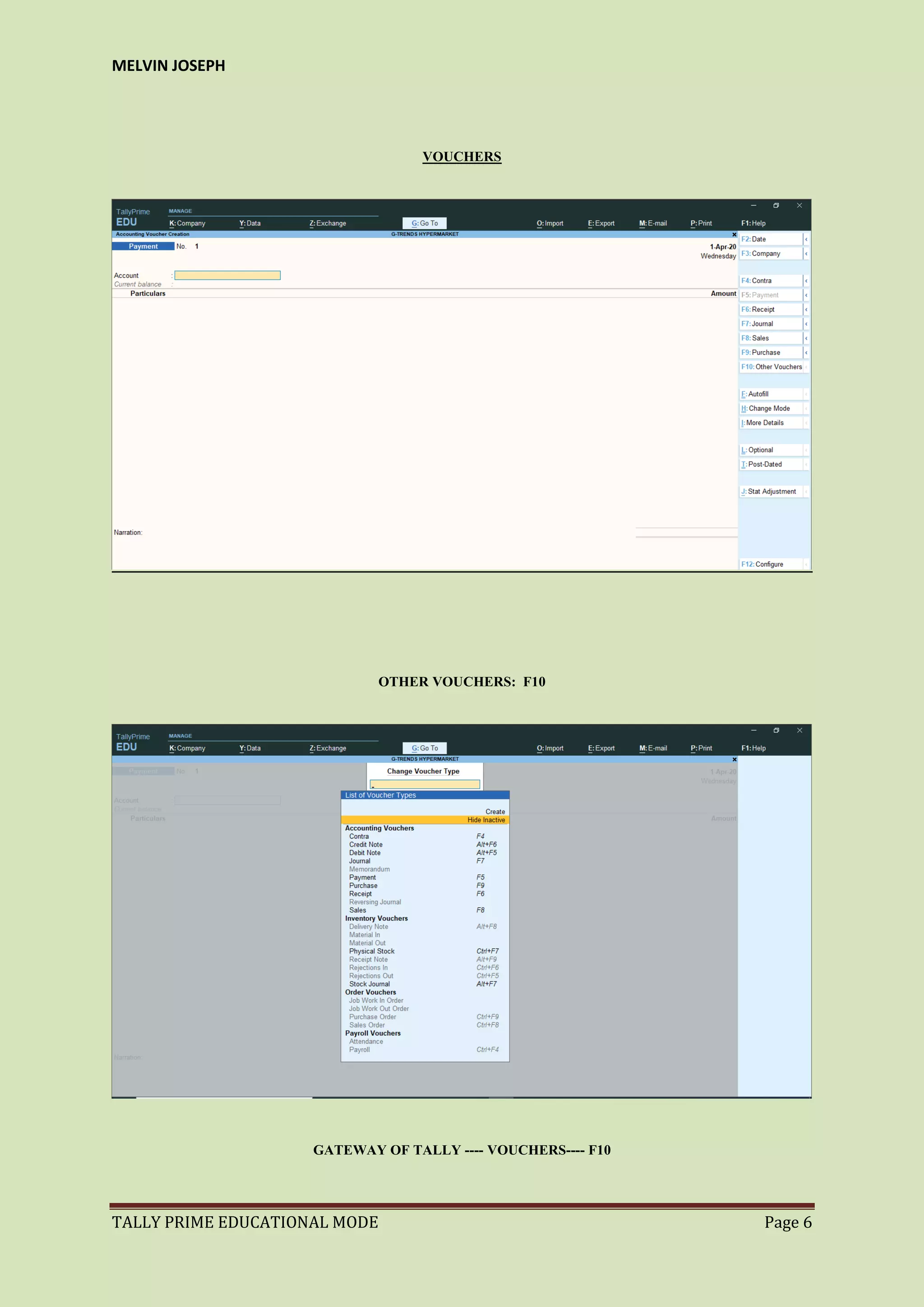 Tally Prime Educational mode Tutorial | PDF