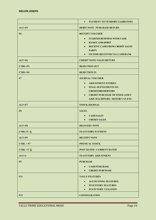 Tally Prime Educational mode Tutorial | PDF