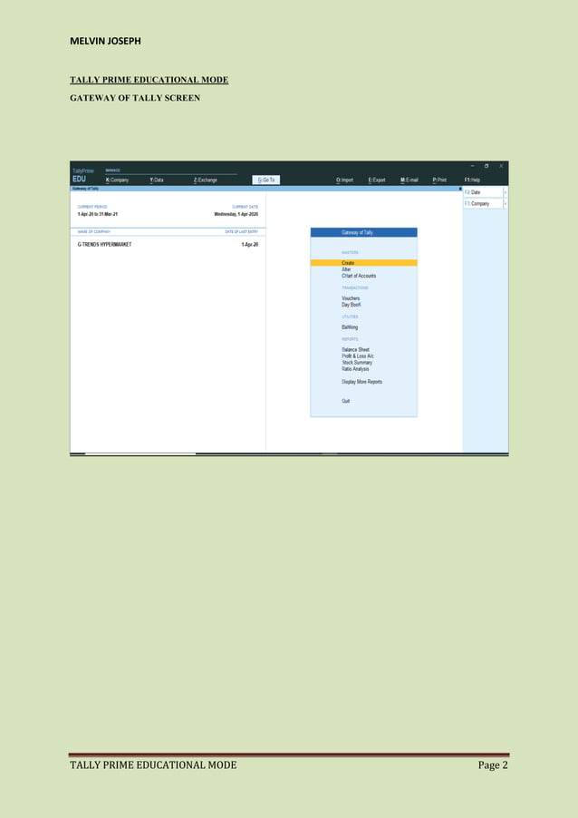 Tally Prime Educational mode Tutorial | PDF | Stocks and Bonds | Personal Investing