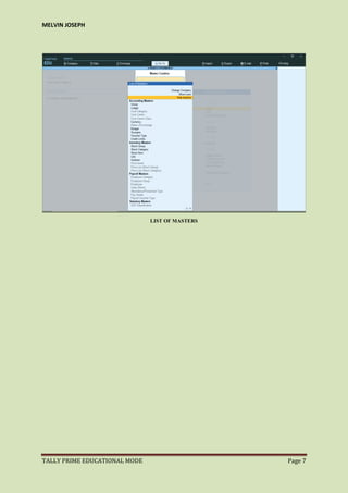 Tally Prime Educational mode Tutorial | PDF