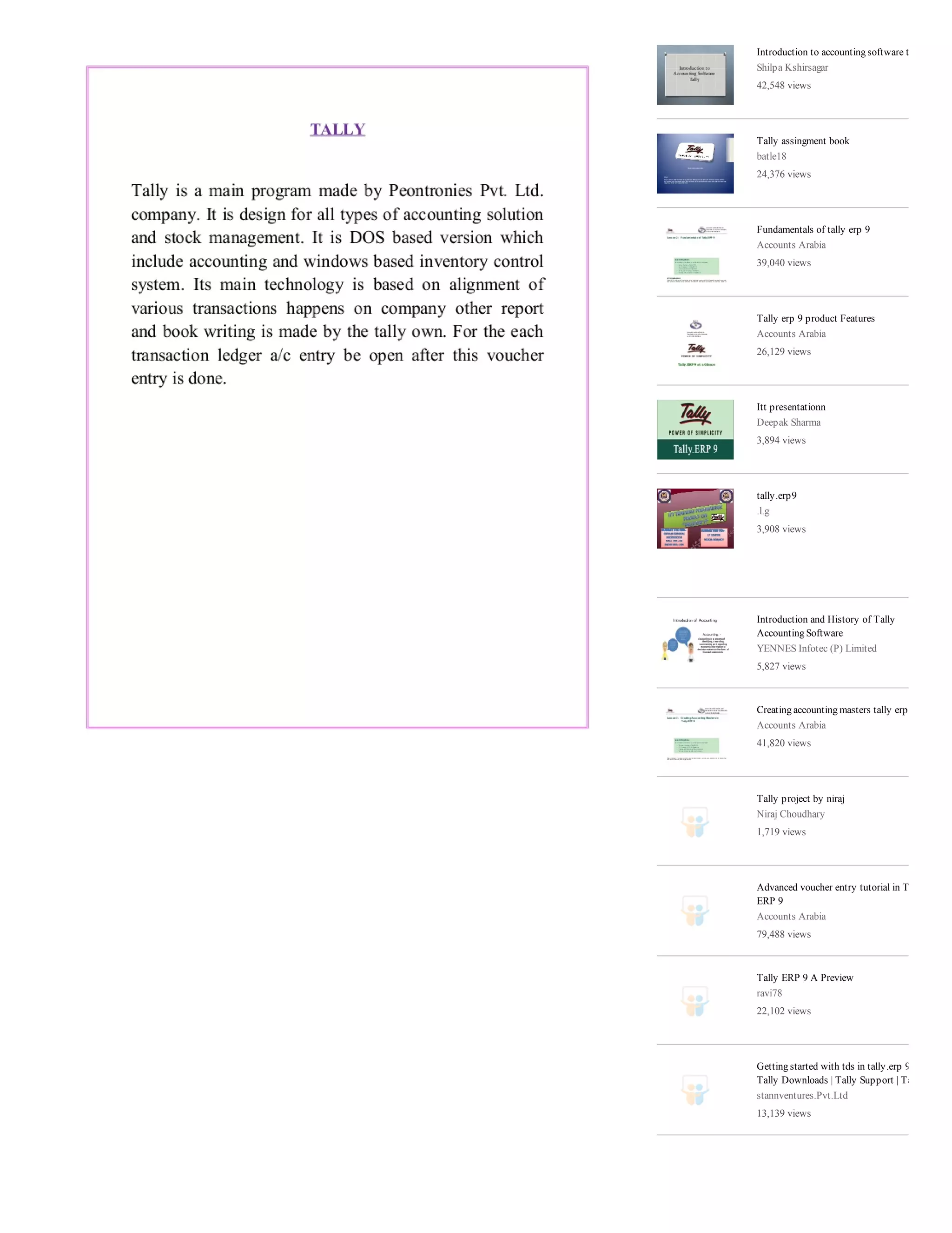 Tally project | PDF