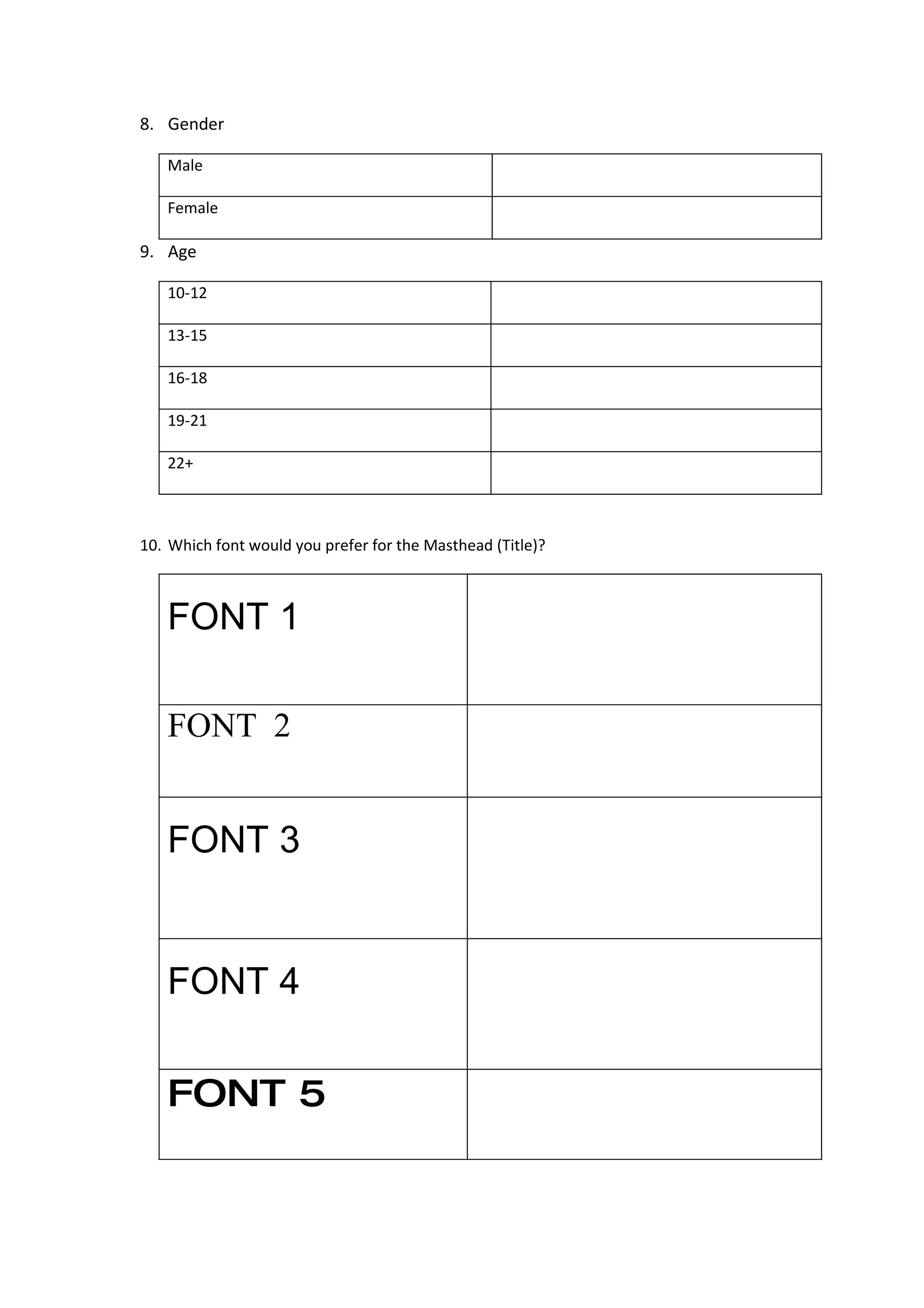 Tally Questionnaire | DOC