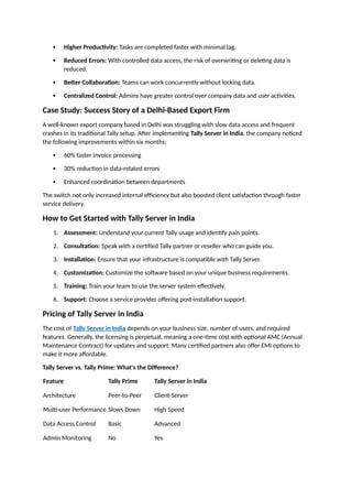 Tally Server in India: The Ultimate Solution for Growing Businesses | PDF