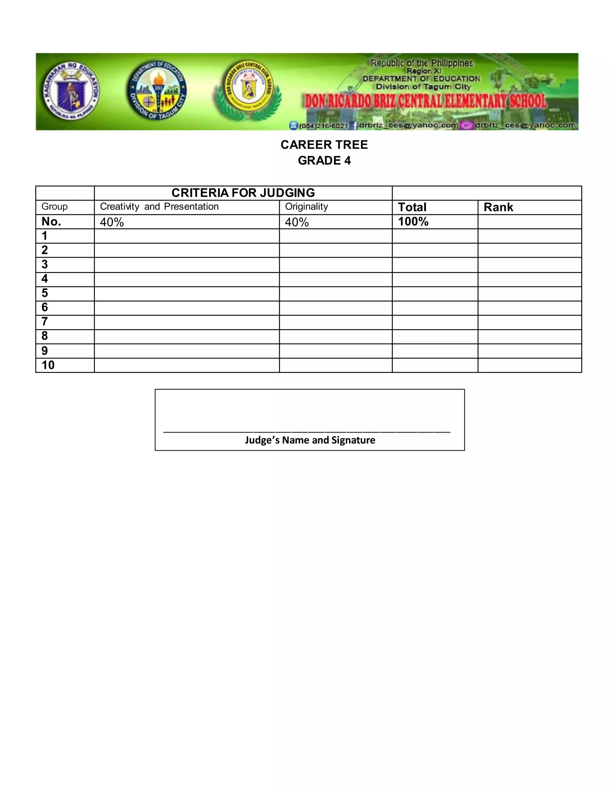 Tally sheets for judging 2018 | DOCX