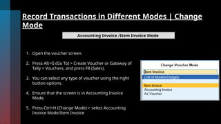 Tally Software PPT dta sales purchase etc | PPT